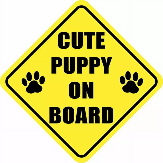DOPASTICKER Cute Puppy On Board Sticker, Phone Sticker, Latop Sticker ...