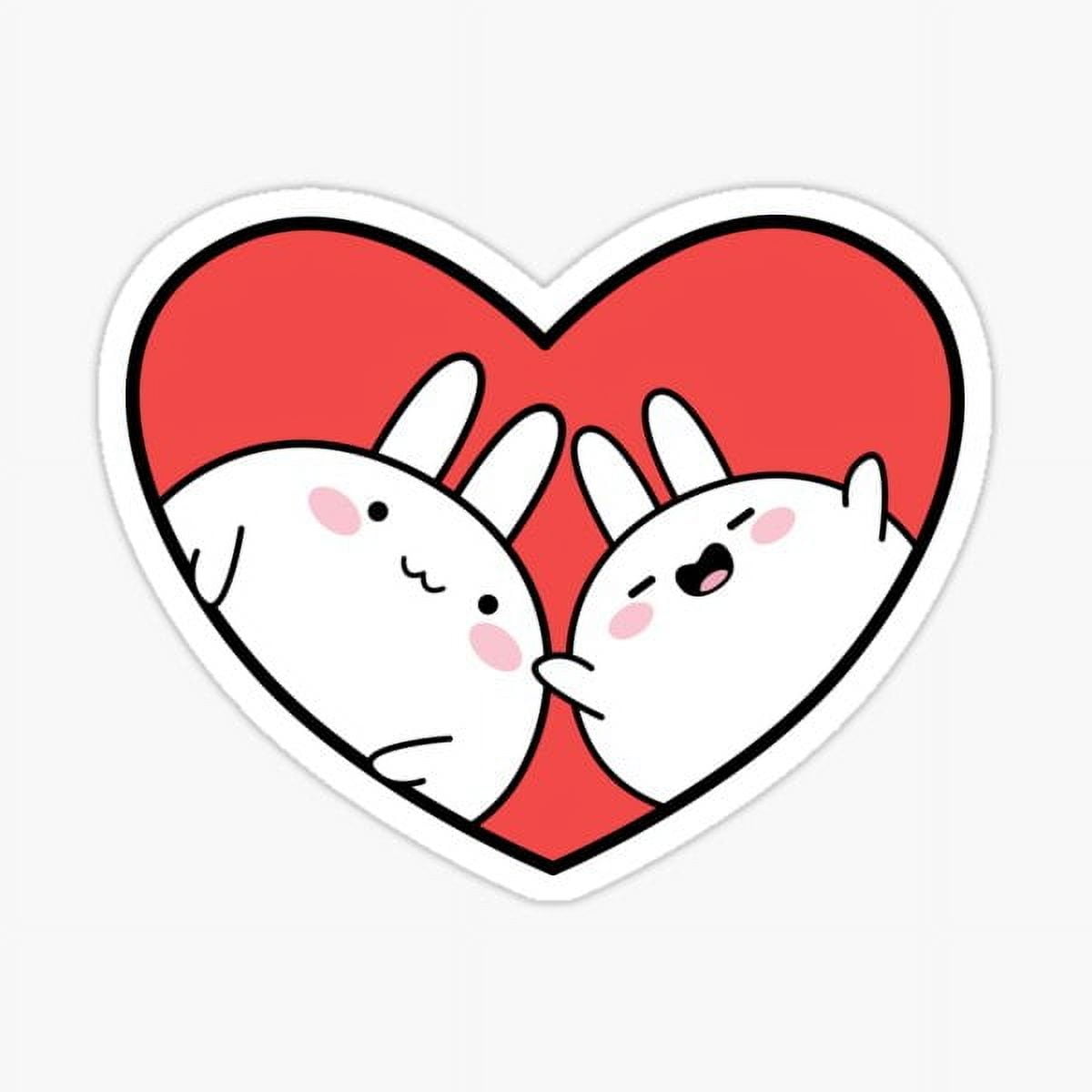 DOPASTICKER Cute Rabbit Couple, Cute White Rabbit, Valentines Day, Cute ...