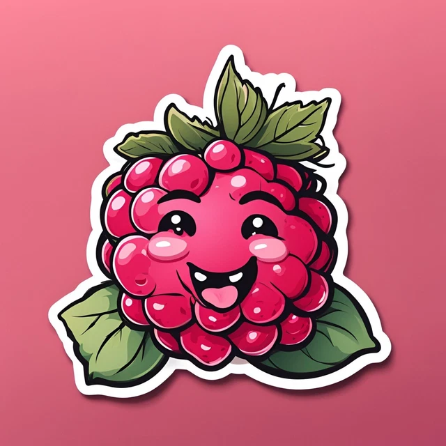 DOPASTICKER Cute Raspberry Sticker Phone Decal Water Bottle Stickers ...