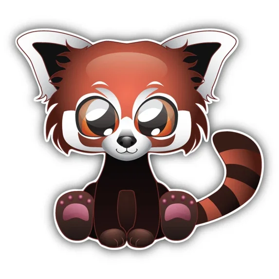 DOPASTICKER Cute Red Panda Sticker Decal Phone Decal Water Bottle ...