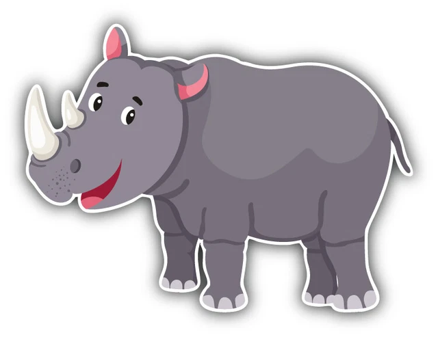DOPASTICKER Cute Rhino Sticker Decal Phone Decal Water Bottle Stickers ...