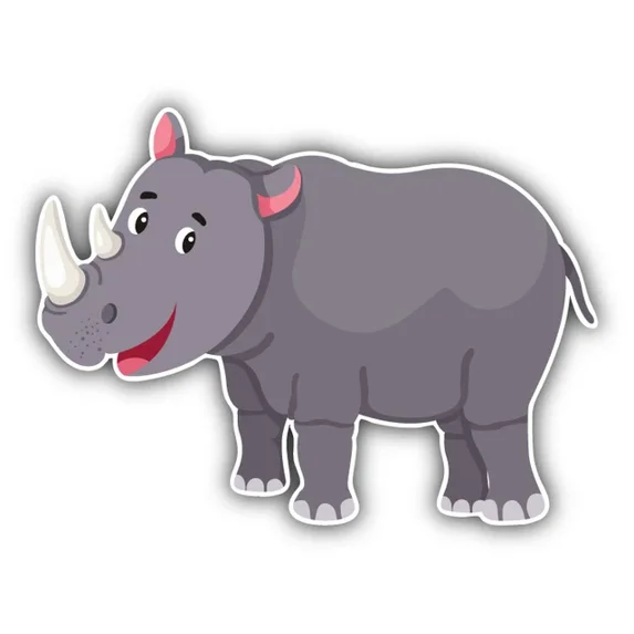DOPASTICKER Cute Rhino Sticker Decal Phone Decal Water Bottle Stickers ...