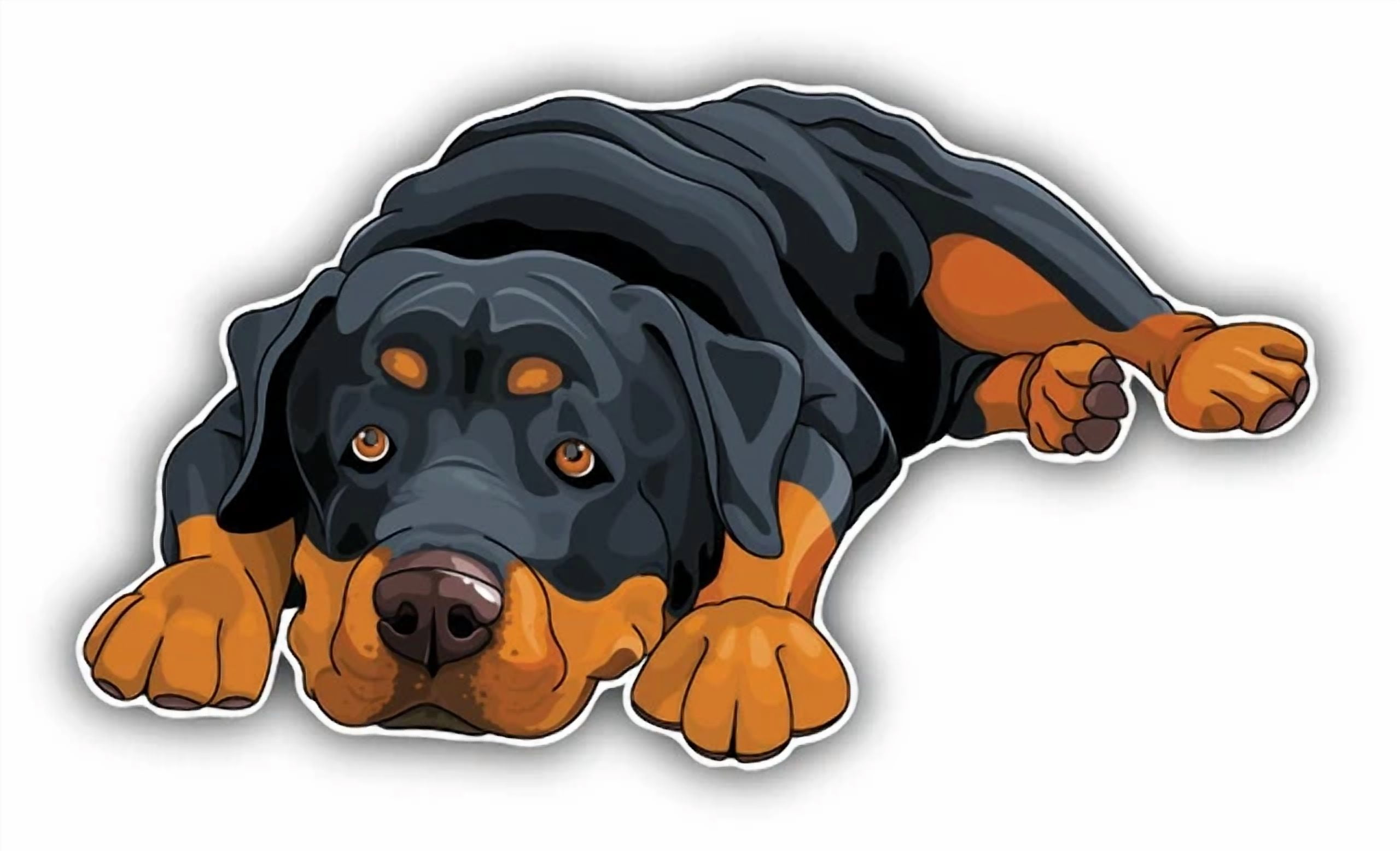 DOPASTICKER Cute Rottweiler Dog Sticker Decal Phone Decal Water Bottle ...