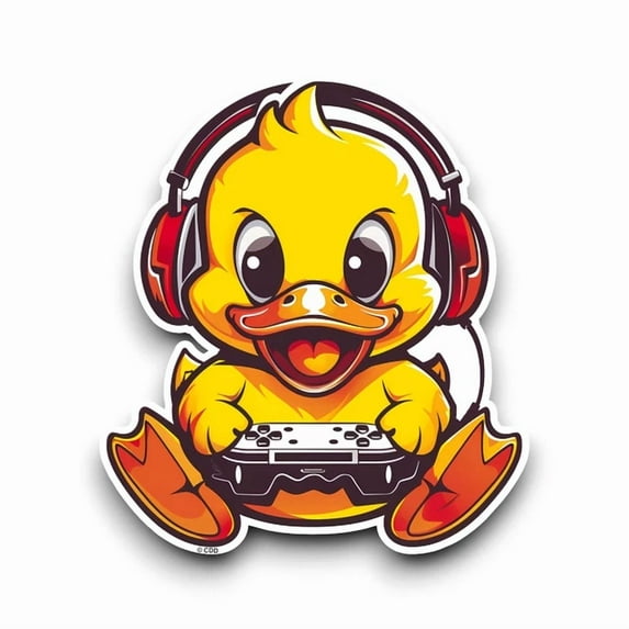 DOPASTICKER Cute Rubber Duck Gamer Sticker Decal Car Window Scrapbook ...