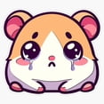 DOPASTICKER Cute Sad Hamster Sticker, Phone Sticker Water Bottle ...