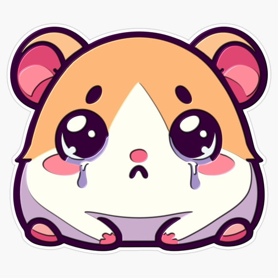 DOPASTICKER Cute Sad Hamster Sticker, Phone Sticker Water Bottle ...