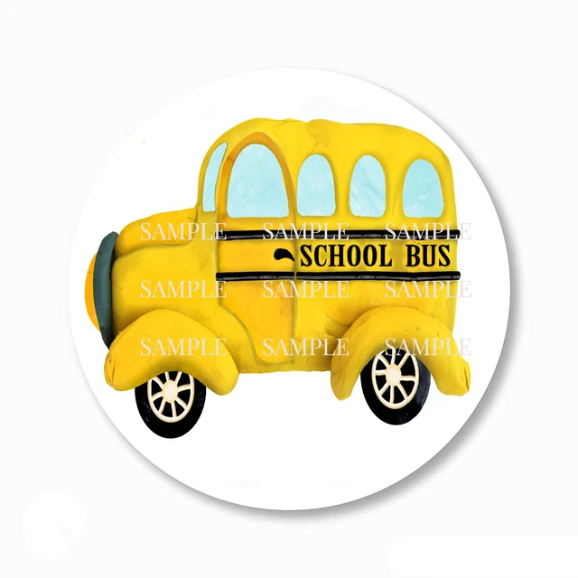 DOPASTICKER Cute School Bus Scrapbook Stickers Round, Phone Decal Water ...