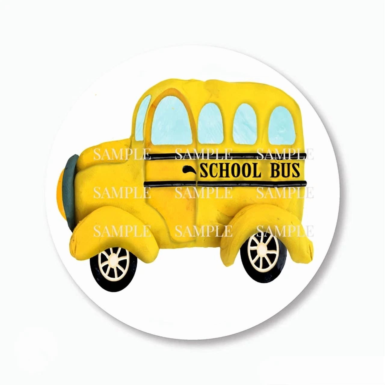 DOPASTICKER Cute School Bus Scrapbook Stickers Round, Phone Decal Water ...