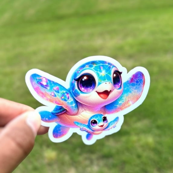 DOPASTICKER Cute Sea Turtle Ocean Wildlife Laptop And Water Bottle ...