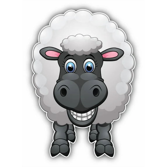 DOPASTICKER Cute Sheep Cartoon Sticker Decal Phone Decal Water Bottle ...