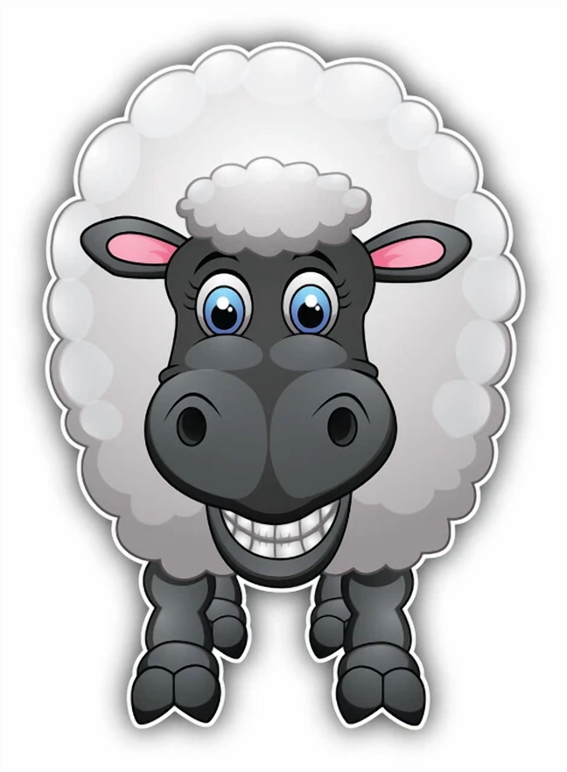 DOPASTICKER Cute Sheep Cartoon Sticker Decal Phone Decal Water Bottle ...