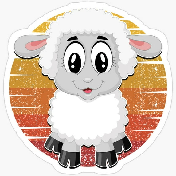 DOPASTICKER Cute Sheep Lovers Gift, Sheeps Retro Vintage Sunset Gift ...