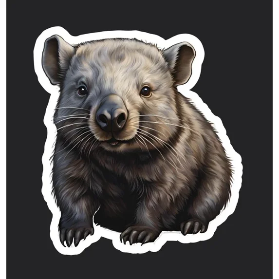 DOPASTICKER Cute Sitting Wombat Sticker Phone Decal Water Bottle ...