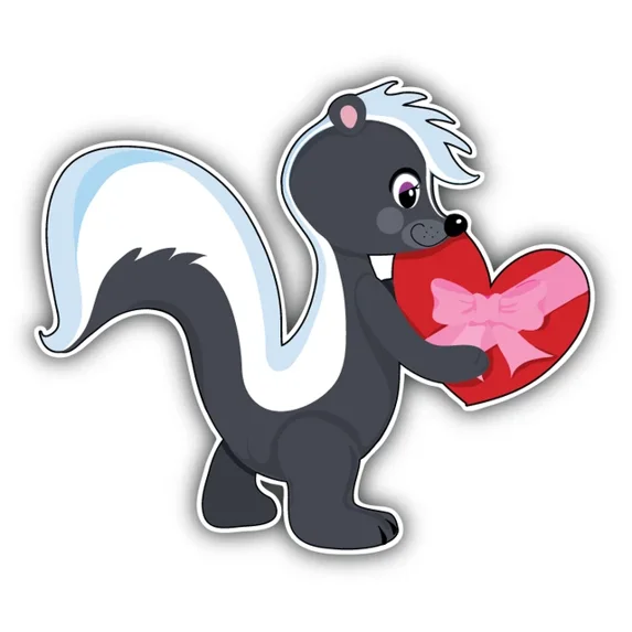 DOPASTICKER Cute Skunk Heart Sticker Decal Phone Decal Water Bottle ...