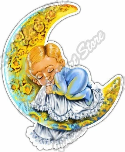 DOPASTICKER Cute Sleeping Baby Boy Moon Youth Children Car Sticker ...