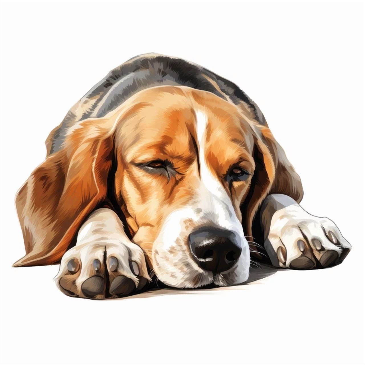 DOPASTICKER Cute Sleeping Dog Car Sticker Dog Sticker Phone Sticker ...