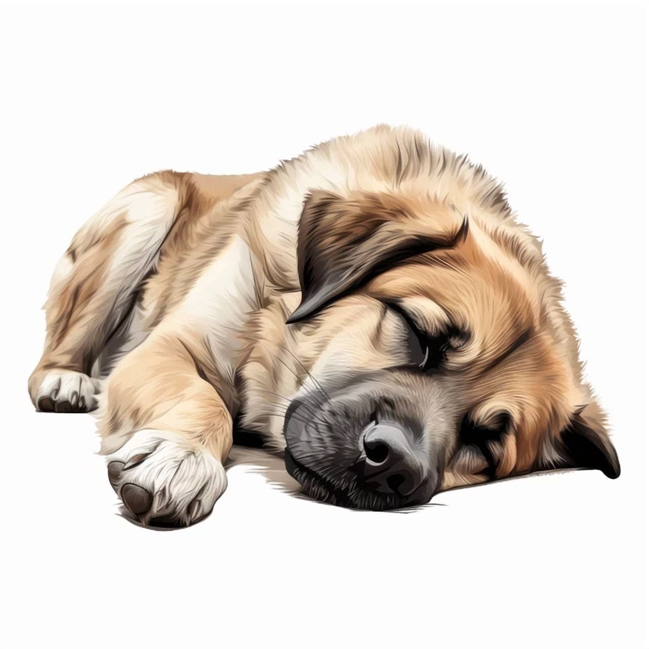 DOPASTICKER Cute Sleeping Dog Car Sticker Dog Sticker Phone Sticker ...
