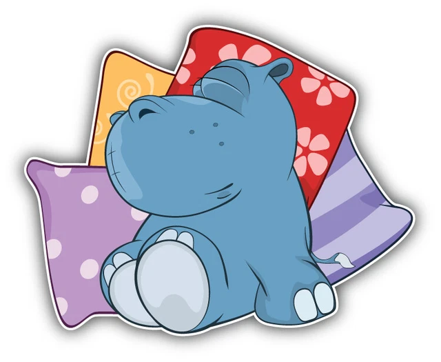 DOPASTICKER Cute Sleeping Hippo Sticker Decal Phone Decal Water Bottle ...