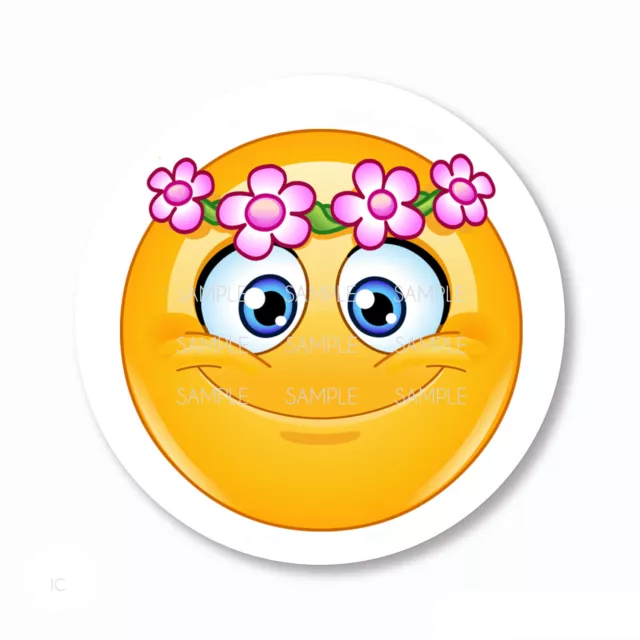 DOPASTICKER Cute Smiley Face Girl Emoji Scrapbook Stickers Phone Decal ...