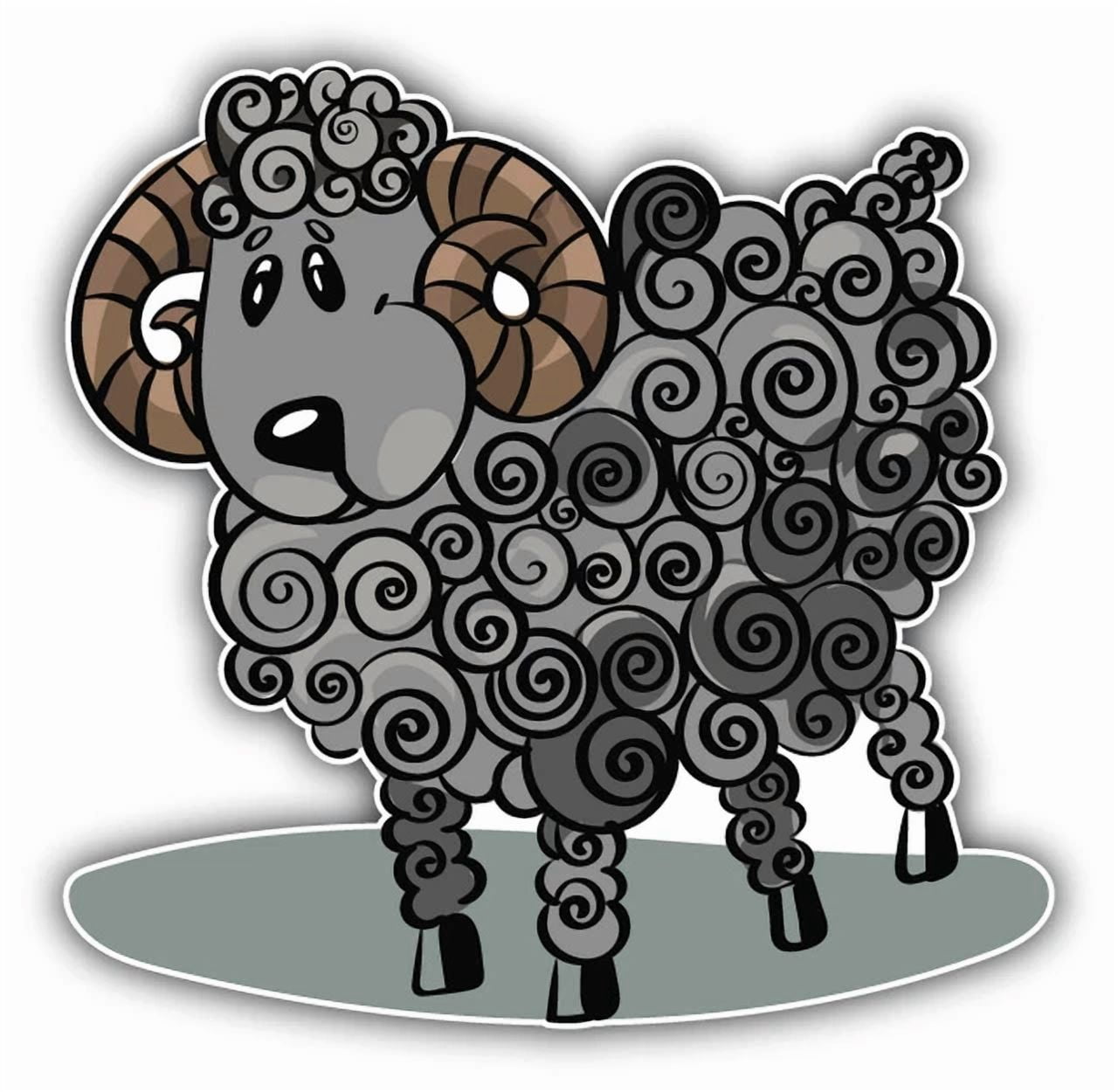 DOPASTICKER Cute Smiling Sheep Sticker Decal Phone Decal Water Bottle ...