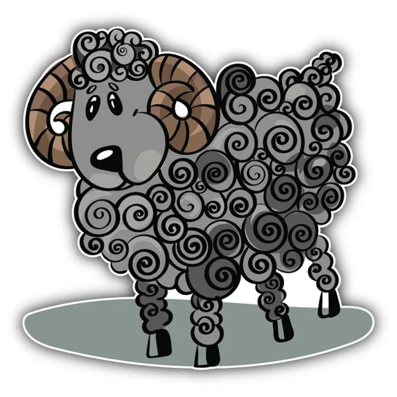DOPASTICKER Cute Smiling Sheep Sticker Decal Phone Decal Water Bottle ...