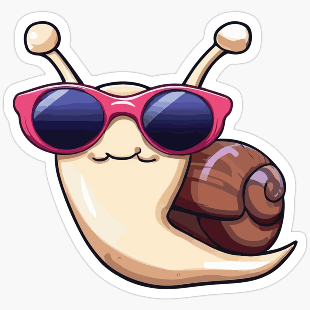 DOPASTICKER Cute Snail Hallo.Ween Chris.Tmas Animal Sunglasses Sticker ...