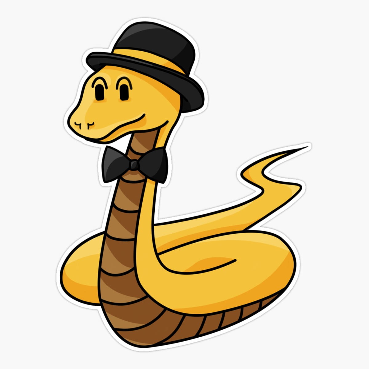 DOPASTICKER Cute Snake With Hat And Bowtie Sticker, Phone Sticker Car ...