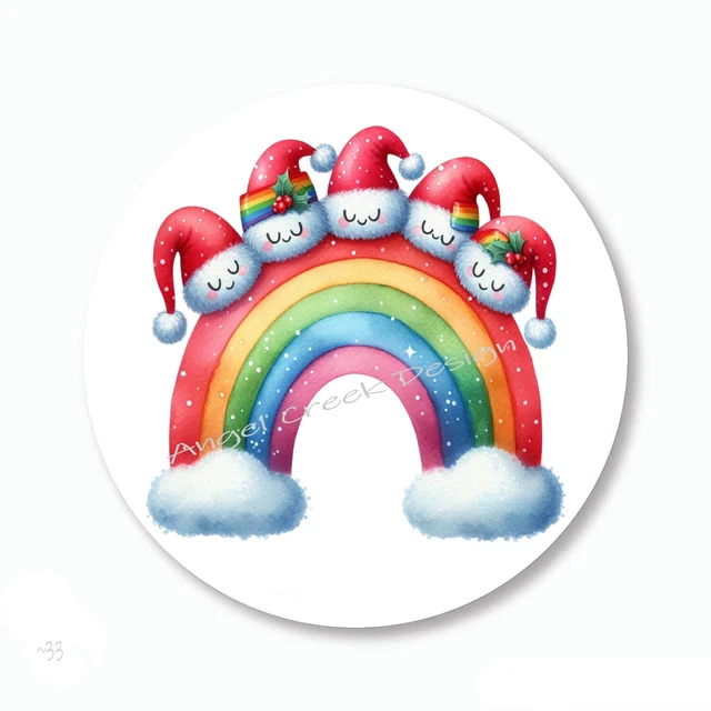 DOPASTICKER Cute Snowballs Chri.Stm.As Rainbow Scrapbook Stickers Phone ...