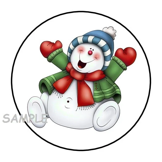 DOPASTICKER Cute Snowman Stickers Party Favors Phone Decal Water Bottle ...