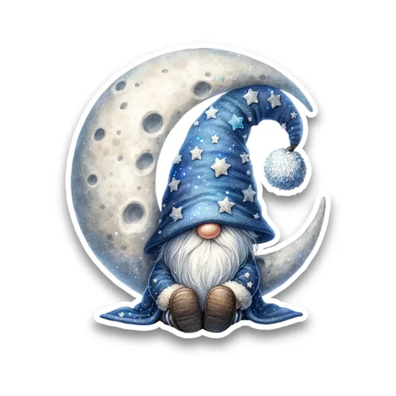 DOPASTICKER Cute Space Moon Garden Gnome Gonk Sticker Car Scrapbook ...
