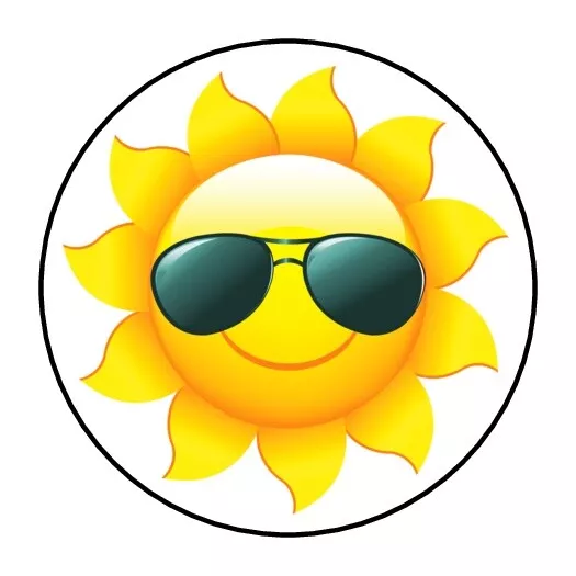 DOPASTICKER Cute Sunshine Envelope Seals Labels Stickers Sunglasses Sun ...