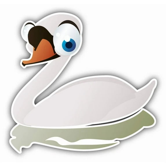 DOPASTICKER Cute Swan Cartoon Sticker Decal Phone Decal Water Bottle ...