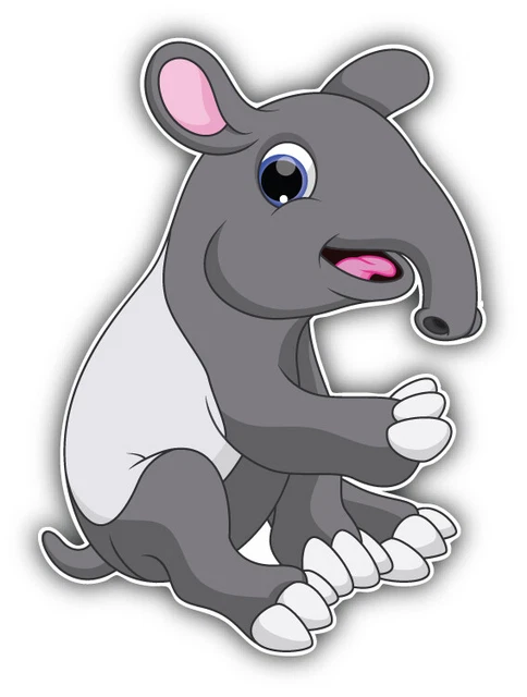 DOPASTICKER Cute Tapir Cartoon Sticker Decal Phone Decal Water Bottle ...
