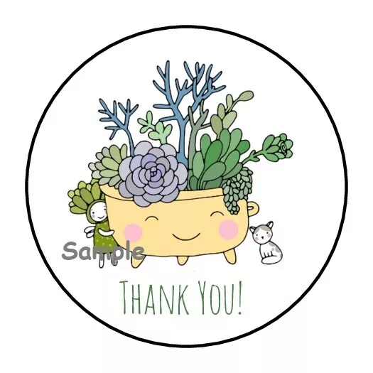 DOPASTICKER Cute Thank You Succulents Stickers Phone Decal Water Bottle ...