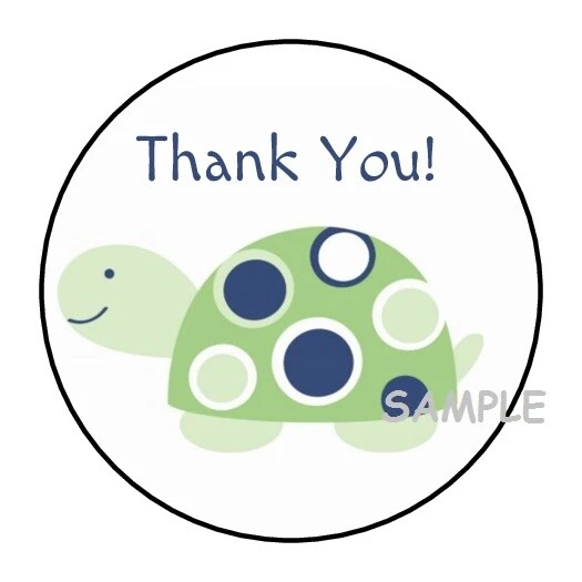 DOPASTICKER Cute Thank You Turtle Envelope Seals Labels Stickers Favors ...