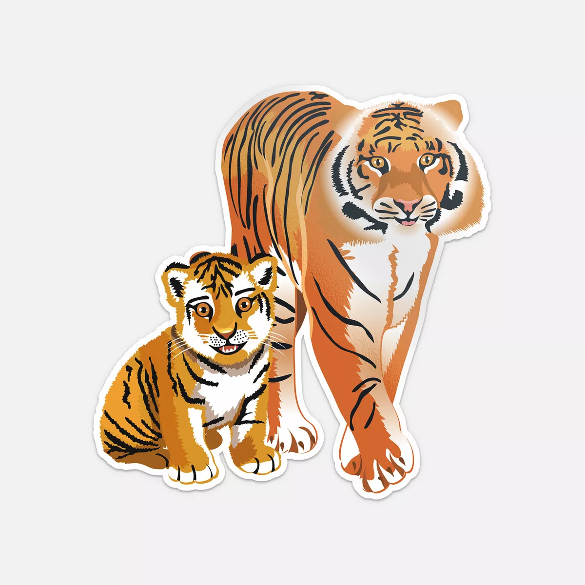 DOPASTICKER Cute Tiger Animal Family Car Bumper Sticker Decal ...
