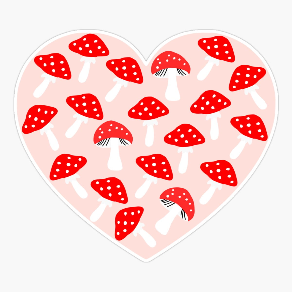 DOPASTICKER Cute Toadstool Mushrooms On Pink Background Sticker, Phone ...