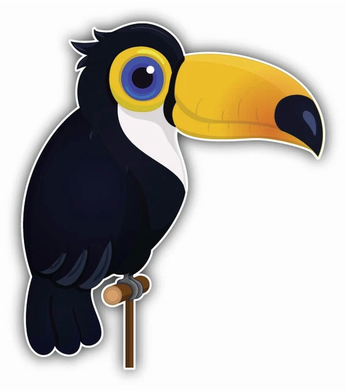 DOPASTICKER Cute Toucan Animal Sticker Decal Phone Decal Water Bottle ...