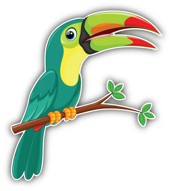 DOPASTICKER Cute Toucan Bird Cartoon Animal Sticker Decal Phone Decal ...