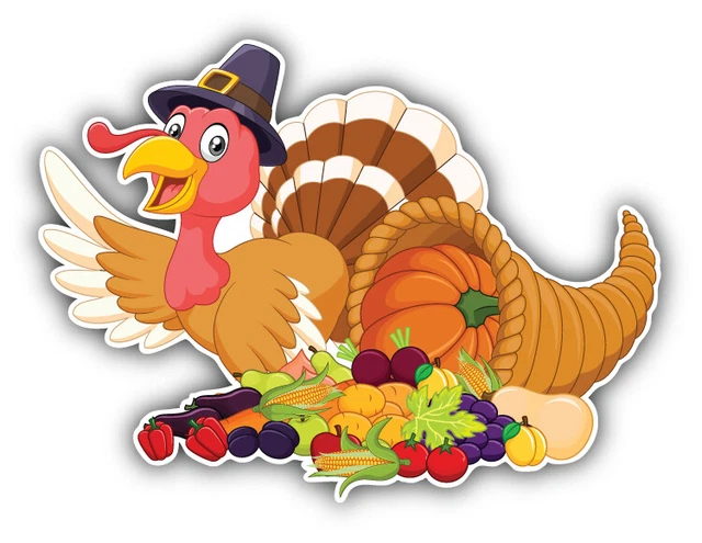 DOPASTICKER Cute Turkey Animal Sticker Decal Phone Decal Water Bottle ...