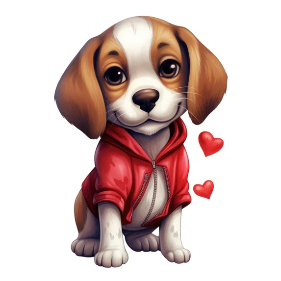 DOPASTICKER Cute V-Day Dog Car Sticker Dogs Sticker Phone Sticker ...