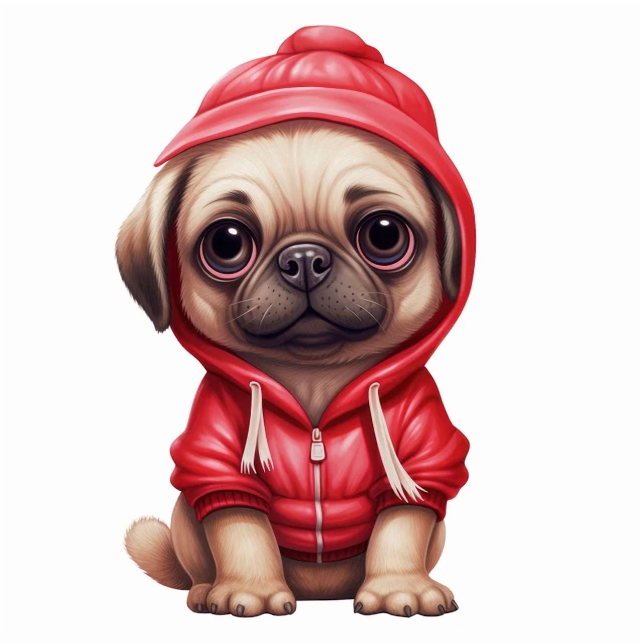 DOPASTICKER Cute V-Day Dog Car Sticker Dogs Sticker Phone Sticker ...