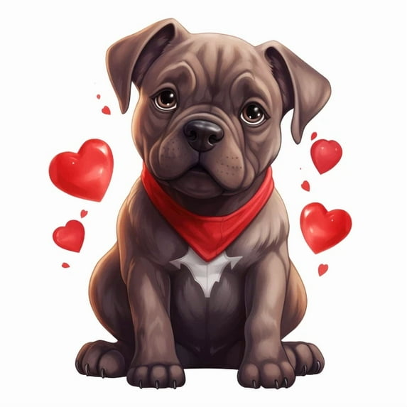 DOPASTICKER Cute V-Day Dog Car Sticker Dogs Sticker Phone Sticker ...