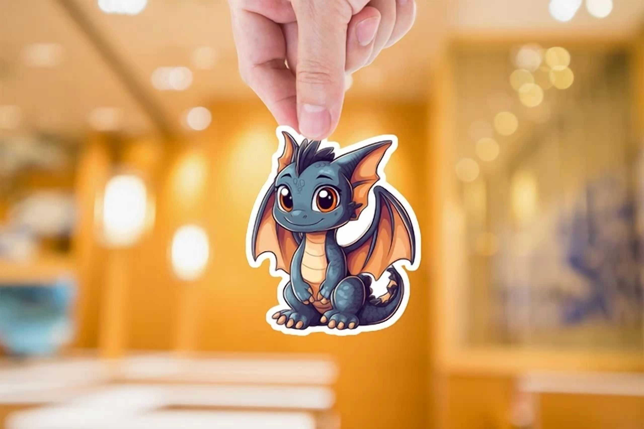 DOPASTICKER Cute Vibrant Chibi Dragon Sticker Waterproof Sticker Laptop ...