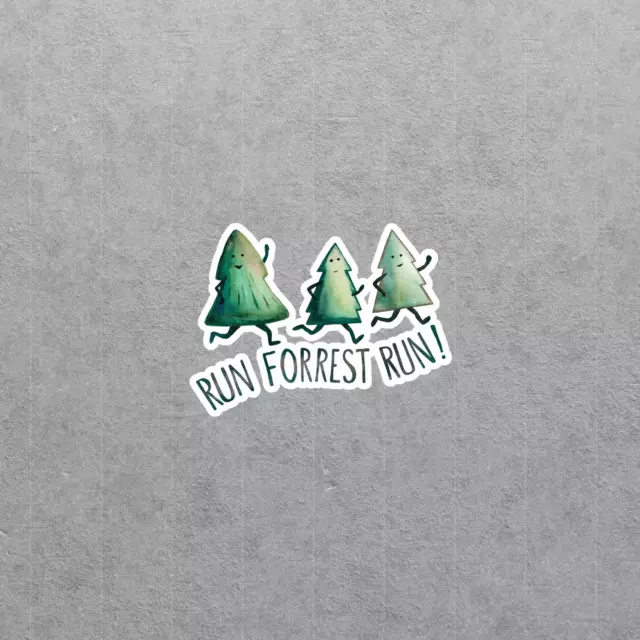 DOPASTICKER Cute Watercolor Run Forest Run Trees - Motivational Tree ...