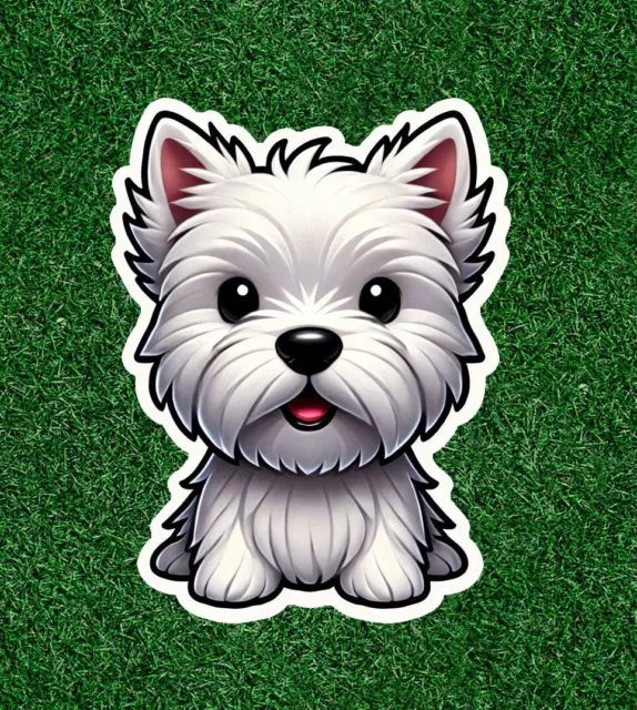 DOPASTICKER Cute Westie West Highland White Terrier Dog Sticker Phone ...