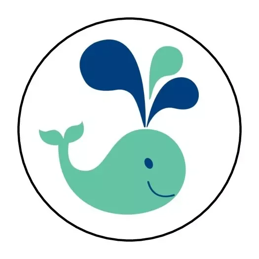 DOPASTICKER Cute Whale Stickers Shower Blue Green Phone Decal Water ...