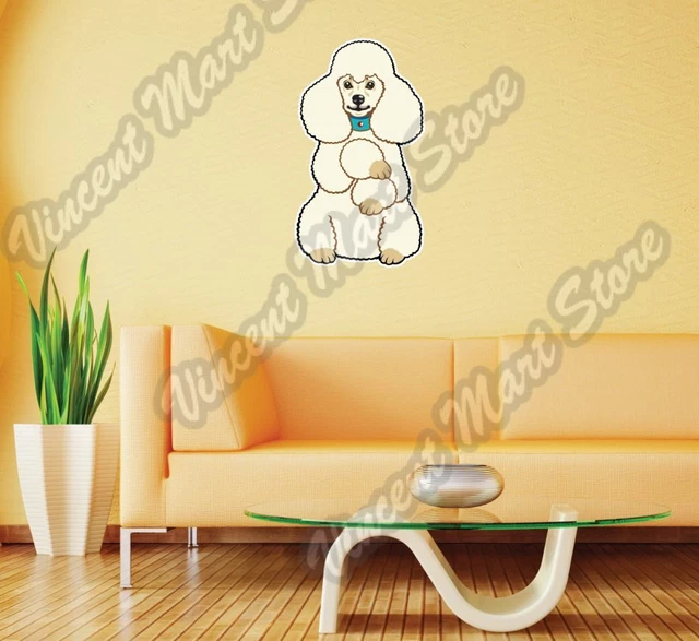 DOPASTICKER Cute White Poodle Dog Breed Cartoon Pet Wall Sticker Room ...