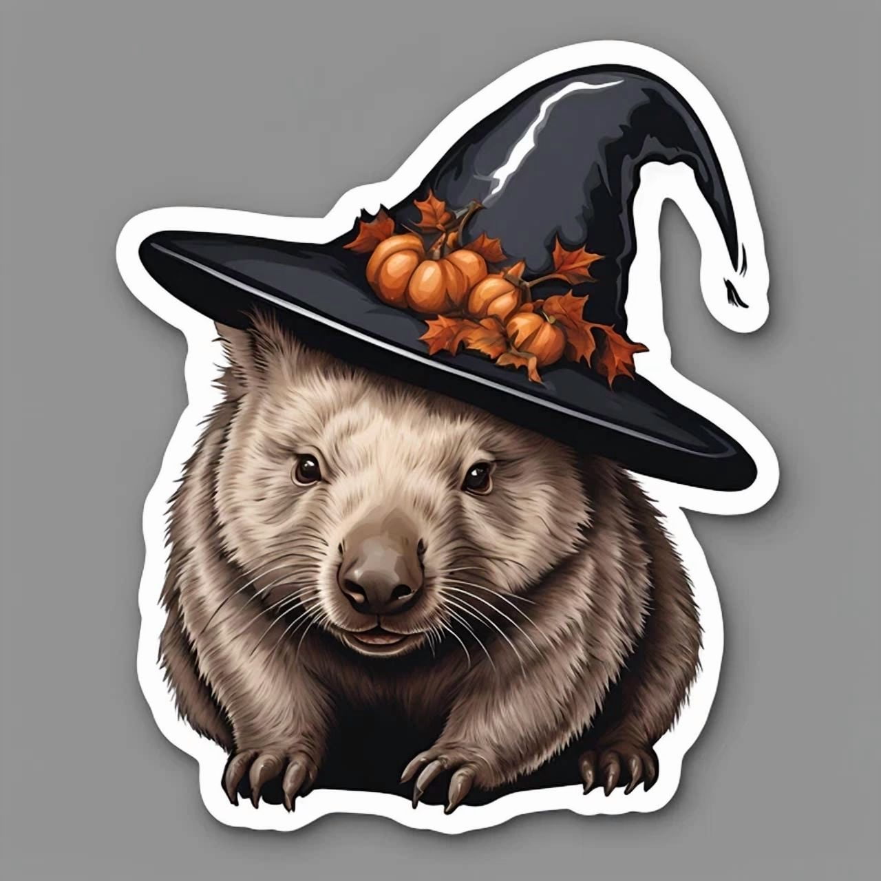 DOPASTICKER Cute Wombat With Hat Sticker Phone Decal Water Bottle ...
