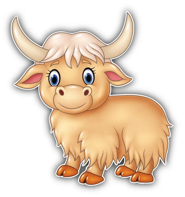 DOPASTICKER Cute Yak Animal Sticker Decal Phone Decal Water Bottle ...